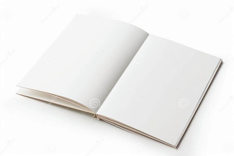 A Single Open Book Lying on a Plain White Surface Stock Photo - Image ...
