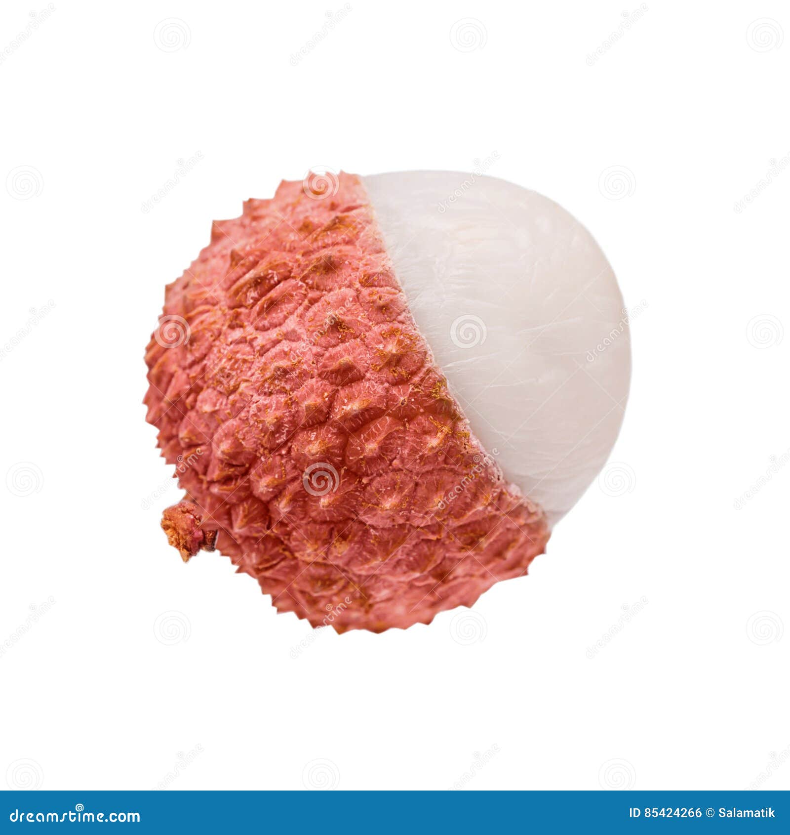 Single Open Lychee Isolated on White Background Stock Photo - Image of ...
