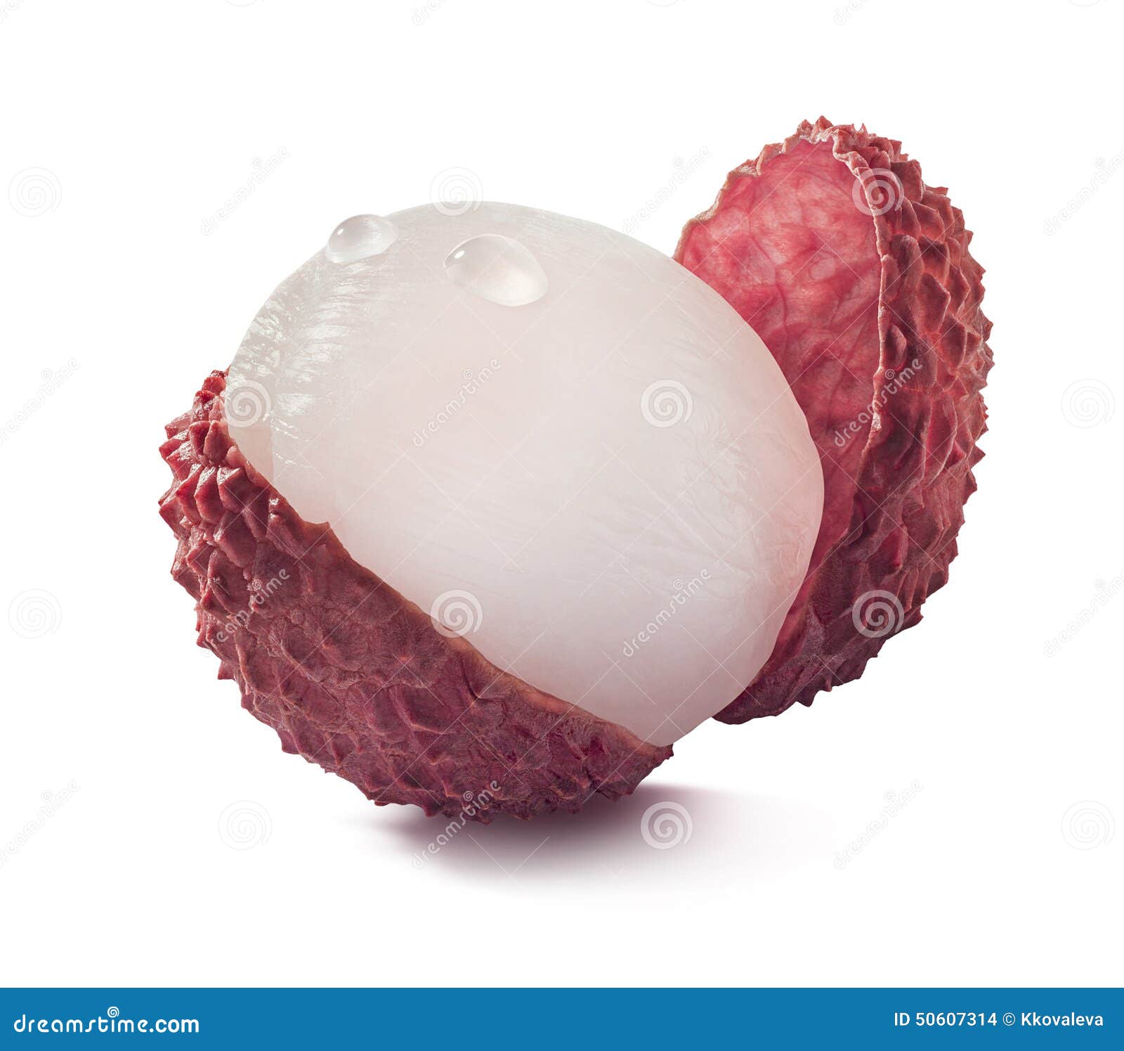 Single Open Lychee on White Background Stock Photo - Image of pack ...