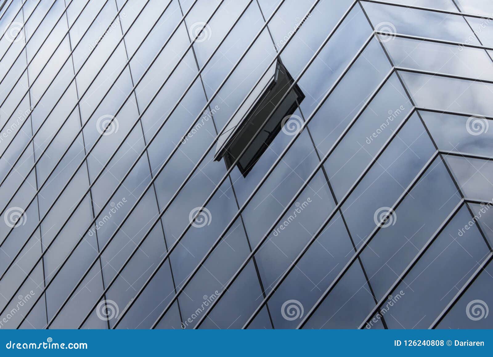 Single Opened Window in an Office Building. Stock Photo - Image of blue ...