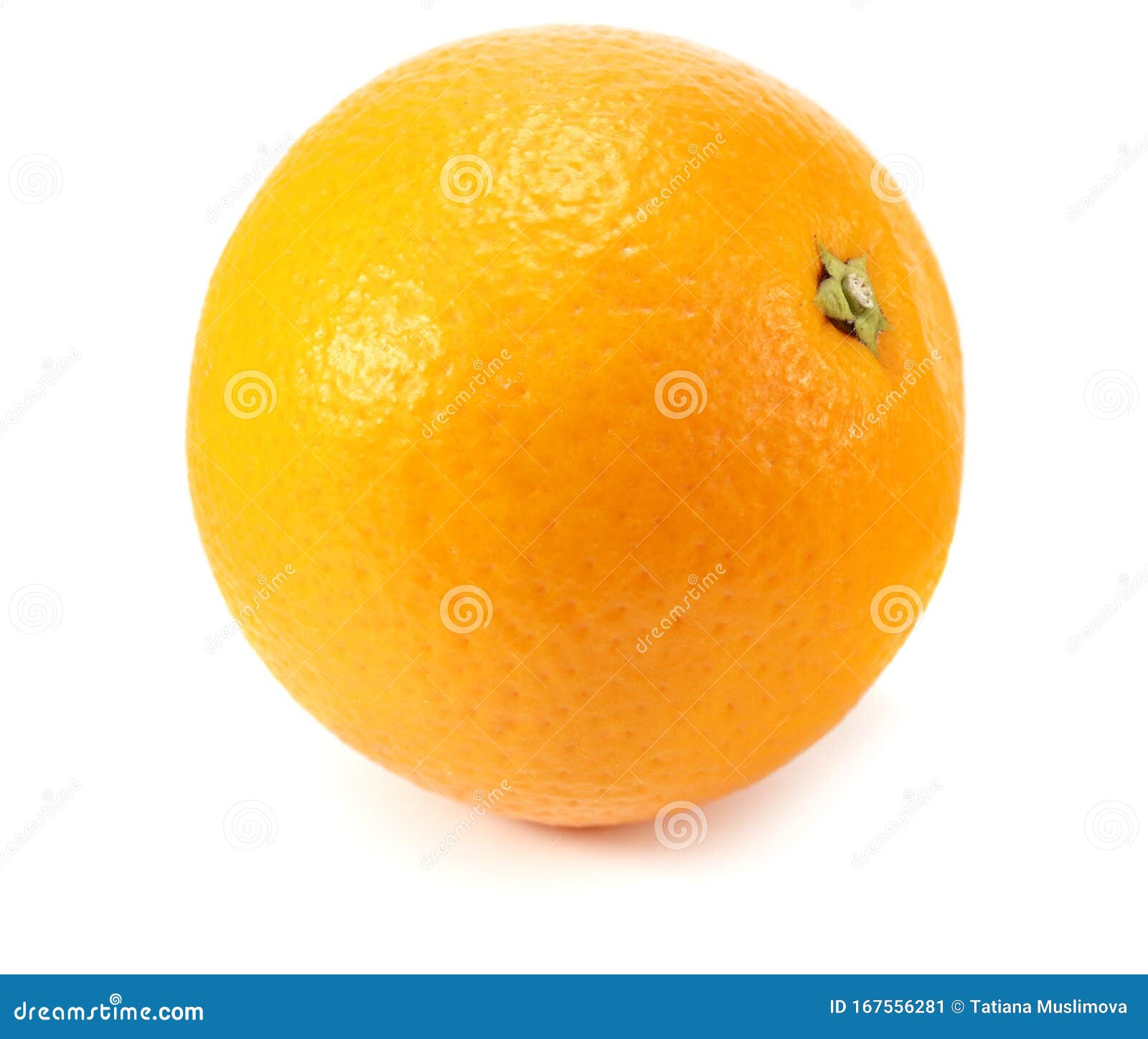 Single Orange Fruit Isolated on White Background. Healthy Food Stock ...