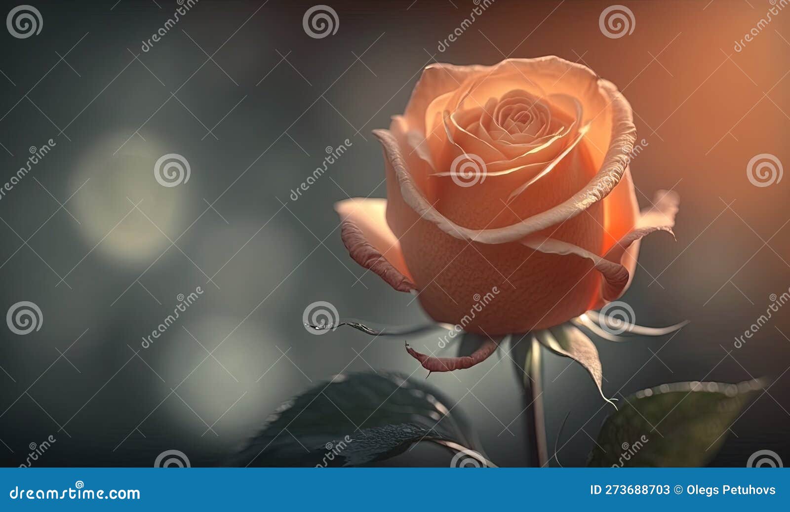 A Single Orange Rose is Shown in this Artistic Photo of a Single Orange ...