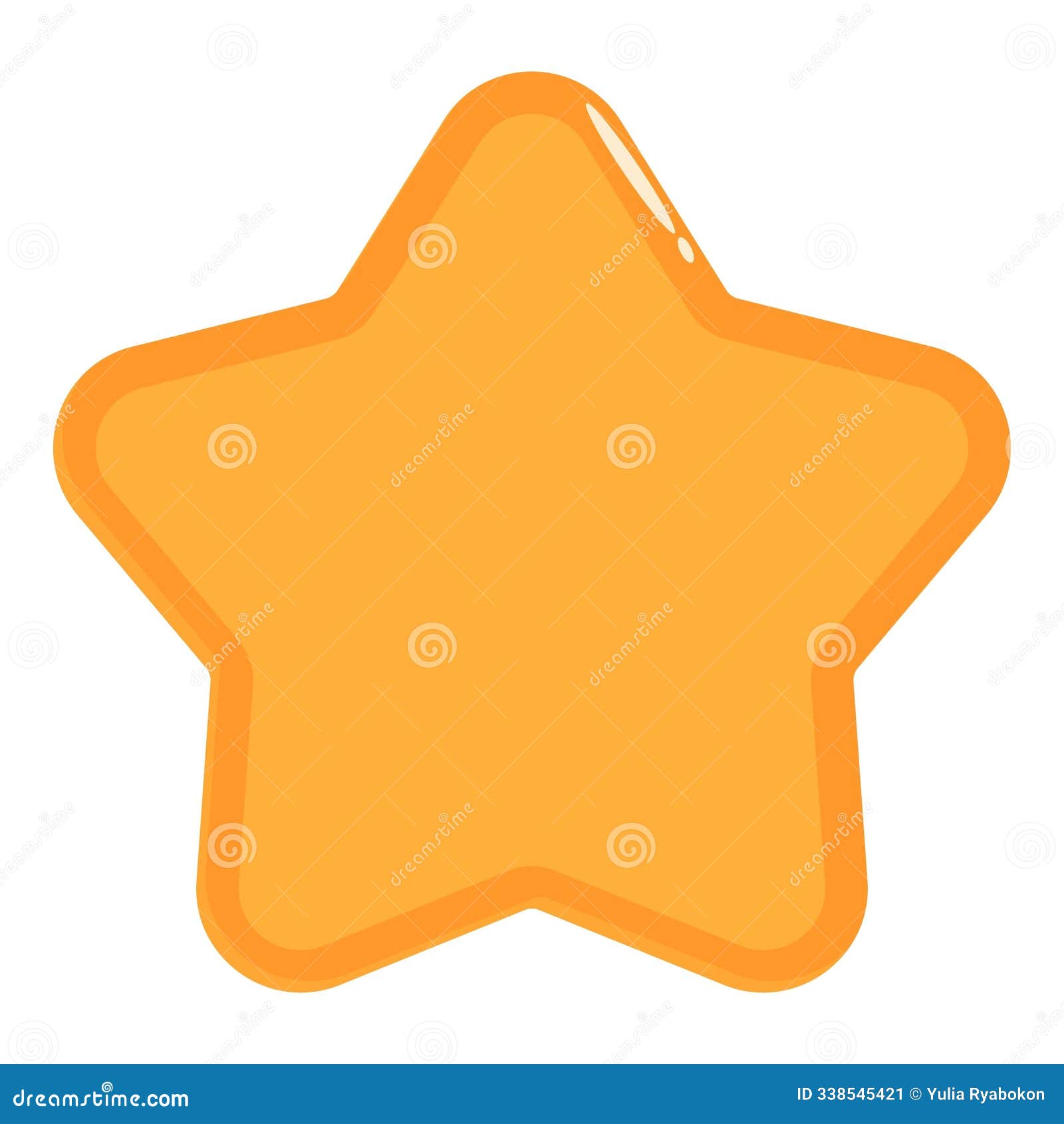 Single Orange Rounded Corner Star Shining Brightly Stock Vector ...