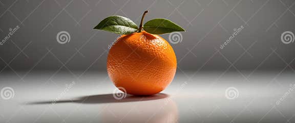 A Single Orange with a Shadow on a White Surface. Stock Image - Image ...