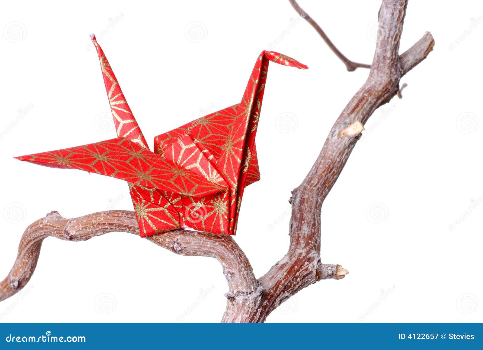 Single Origami Peace Crane stock image. Image of chun - 4122657