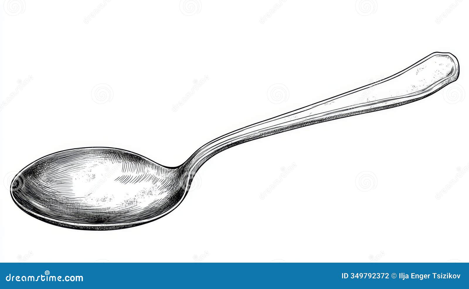 Single Outline Spoon Drawing in Vector Style, Illustration for Simple ...