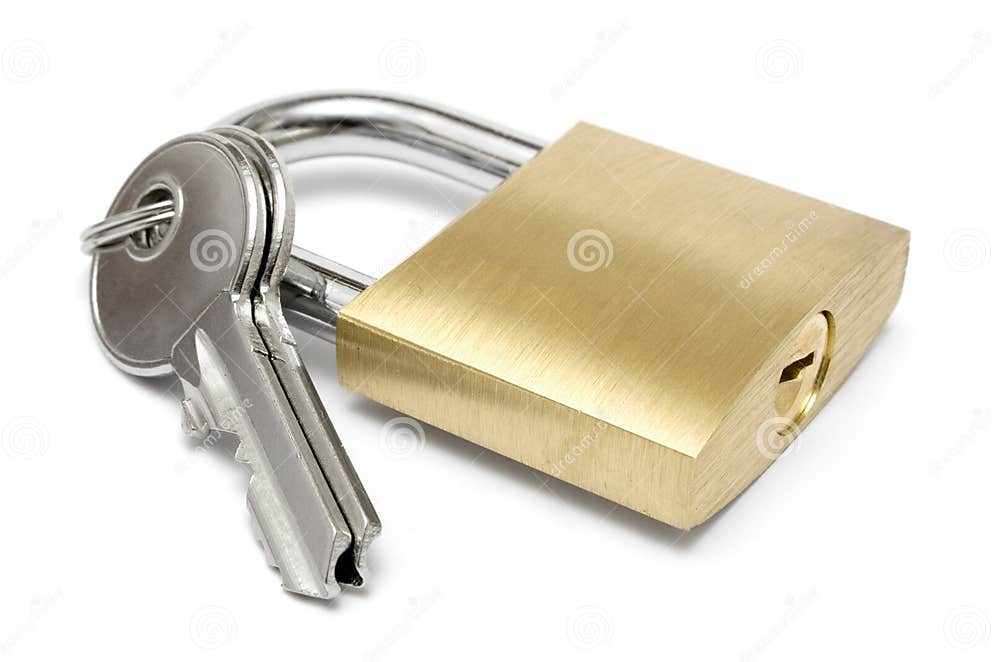 Single Padlock w/ Keys stock image. Image of crime, bond - 2429861
