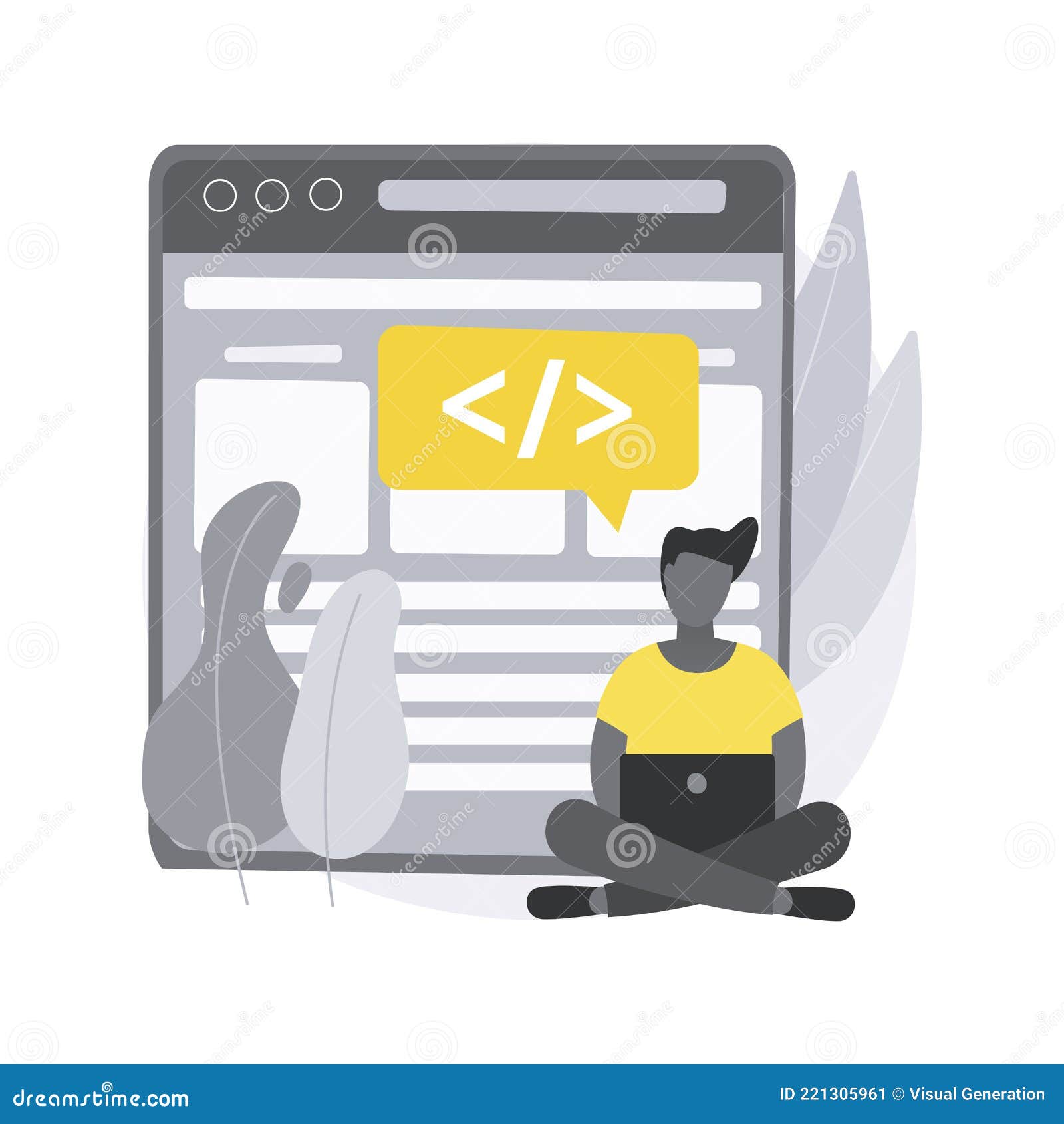 Single Page Application Abstract Concept Vector Illustration. Stock ...