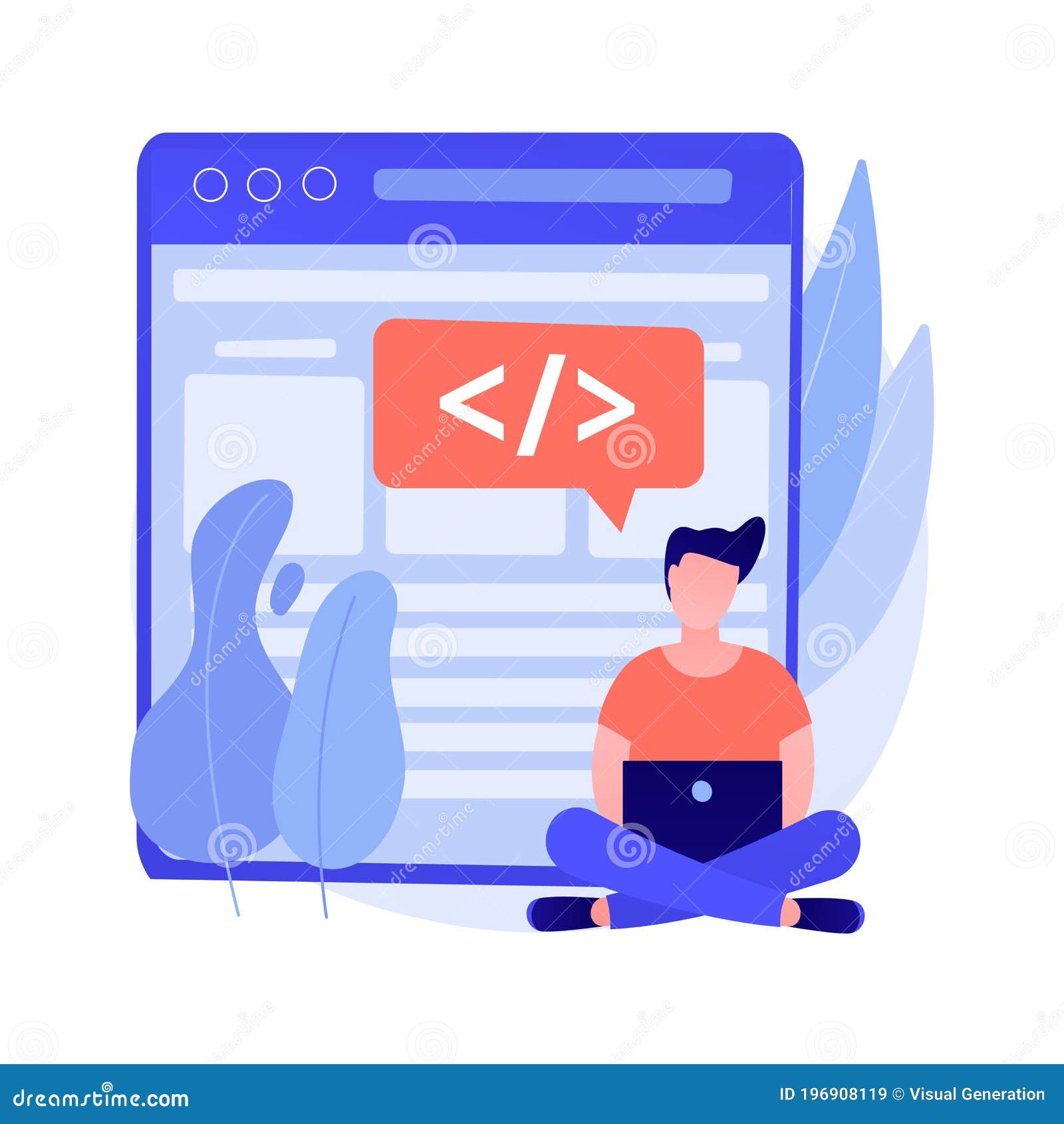 Single Page Application Abstract Concept Vector Illustration. Stock ...