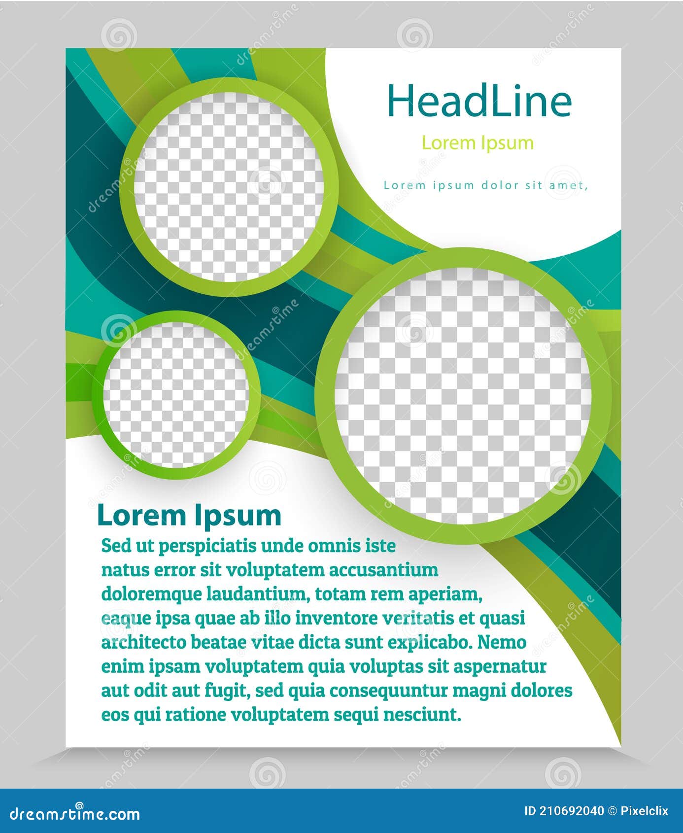 Single Page Image and Content Brochure Template. Stock Illustration ...