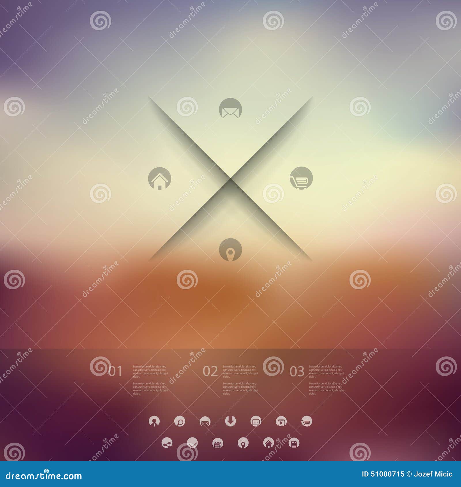 Single Page Website on Blurred Vintage Background Stock Vector ...