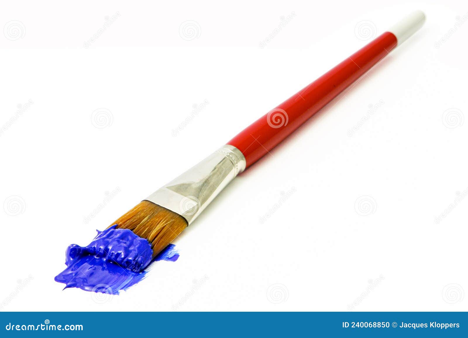 Single Paintbrush Isolated on a White Background Stock Photo - Image of ...