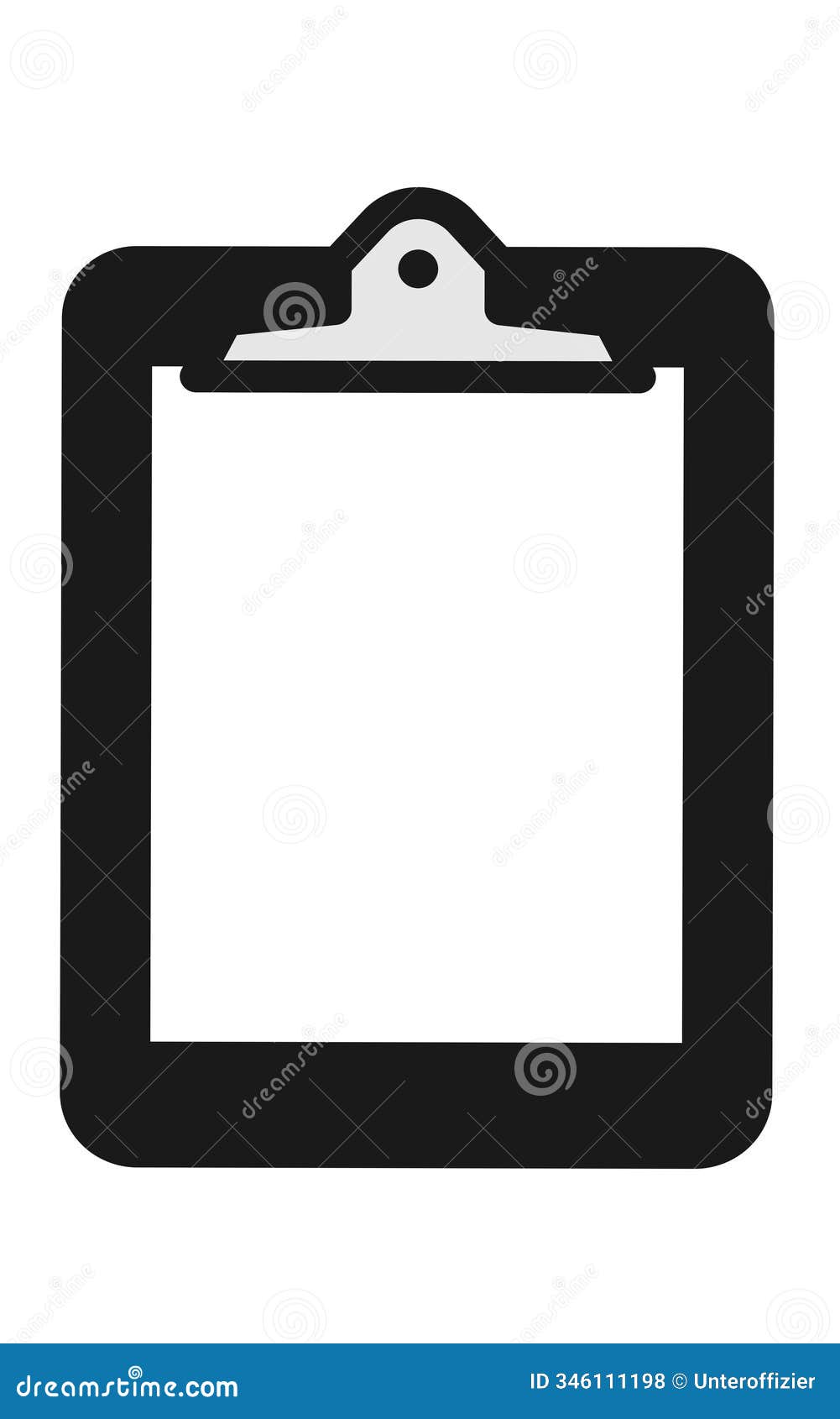 A Single Paper Clipboard Set Against a White Backdrop Stock ...