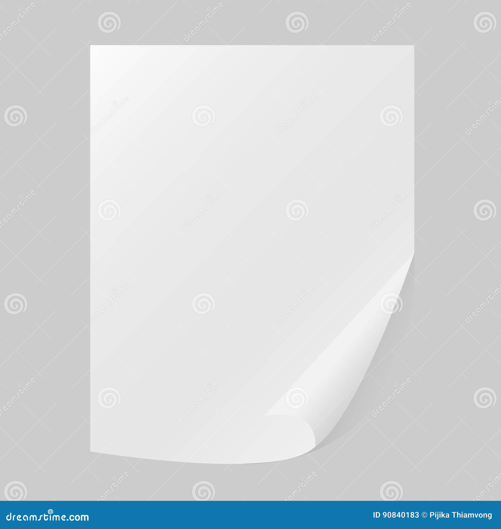 Single Paper Page With Folding Corner Cartoon Vector | CartoonDealer ...
