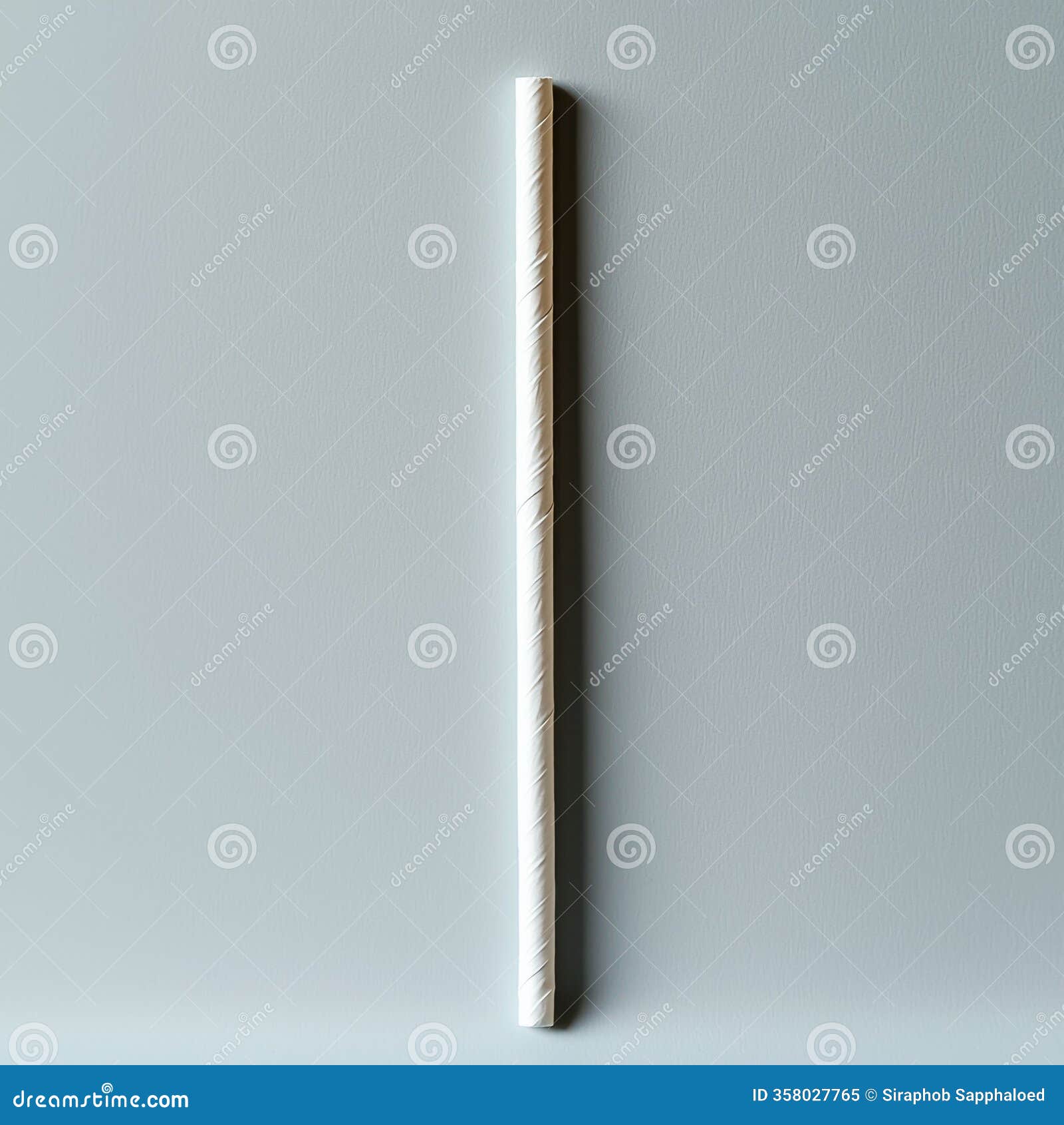 Single Paper Straw on Plain White Background, Showcasing Simplicity ...