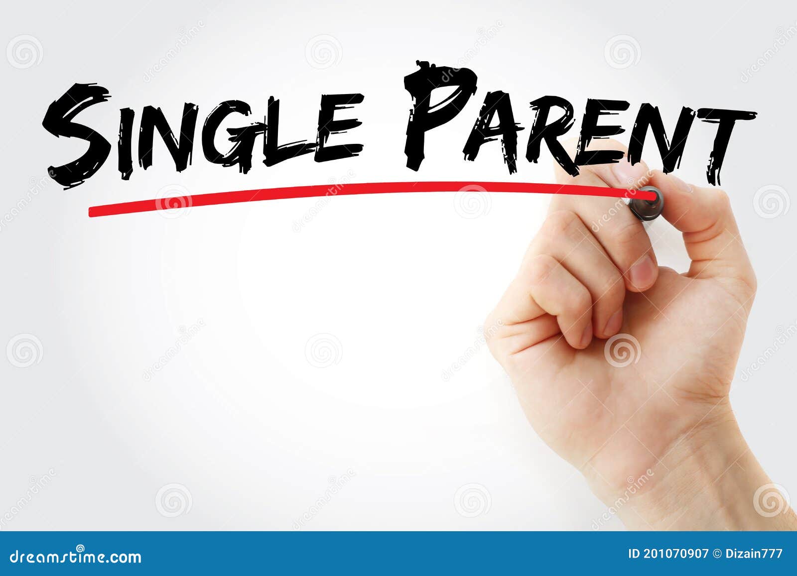 Single Parent Text with Marker Stock Image - Image of raising, majority ...