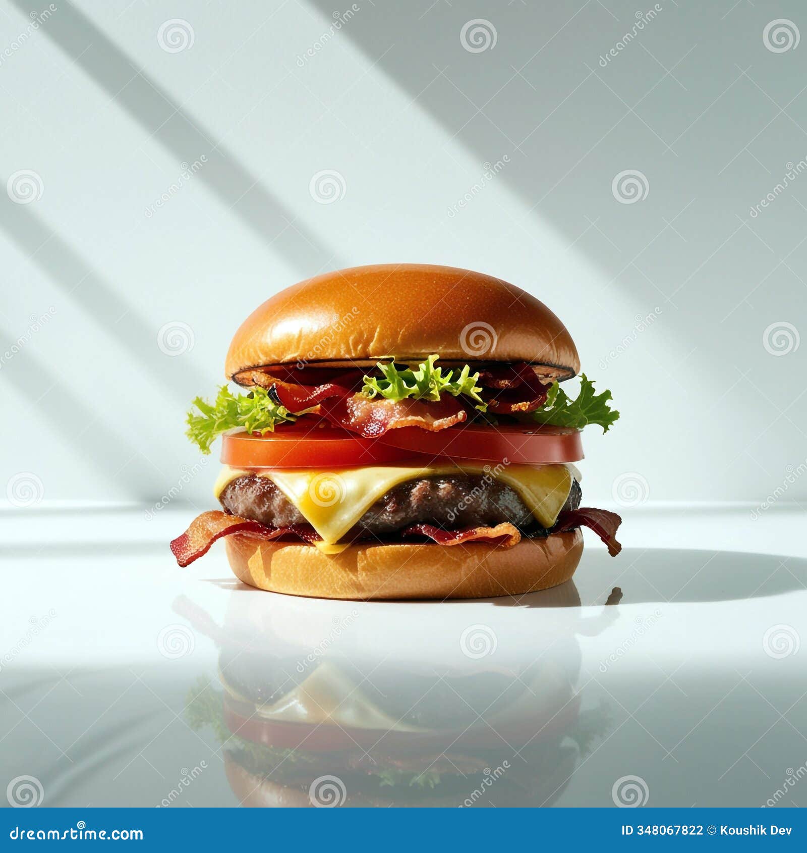 Single Patty Burger with Fresh Toppings Stock Illustration ...