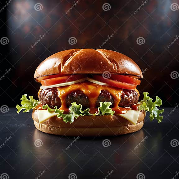 Single Patty Cheeseburger with Crispy Bacon Stock Illustration ...