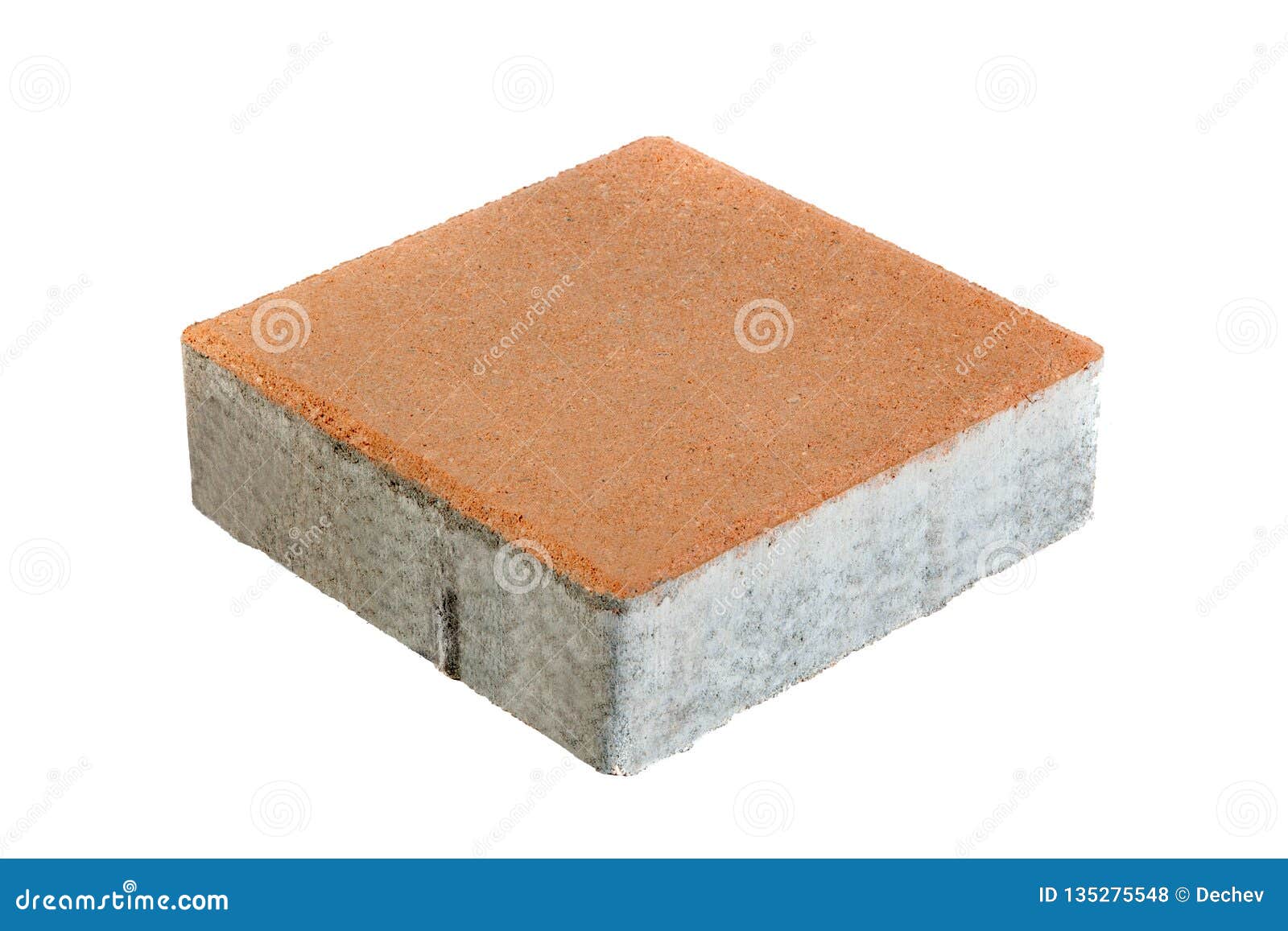 Single Red Pavement Brick, Isolated. Concrete Block For Paving Royalty ...