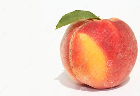 Single peach stock image. Image of food, foliage, cuisine - 5859851