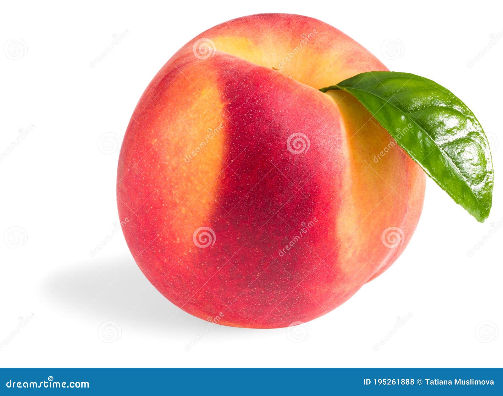 Single Peach Fruit Isolated on White Background. Full Depth of Field ...