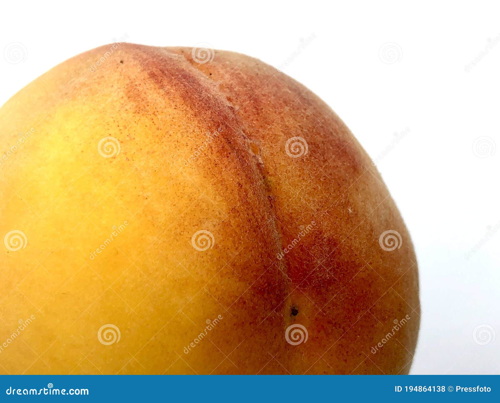 Single Peach Isolated stock photo. Image of healthy - 194864138