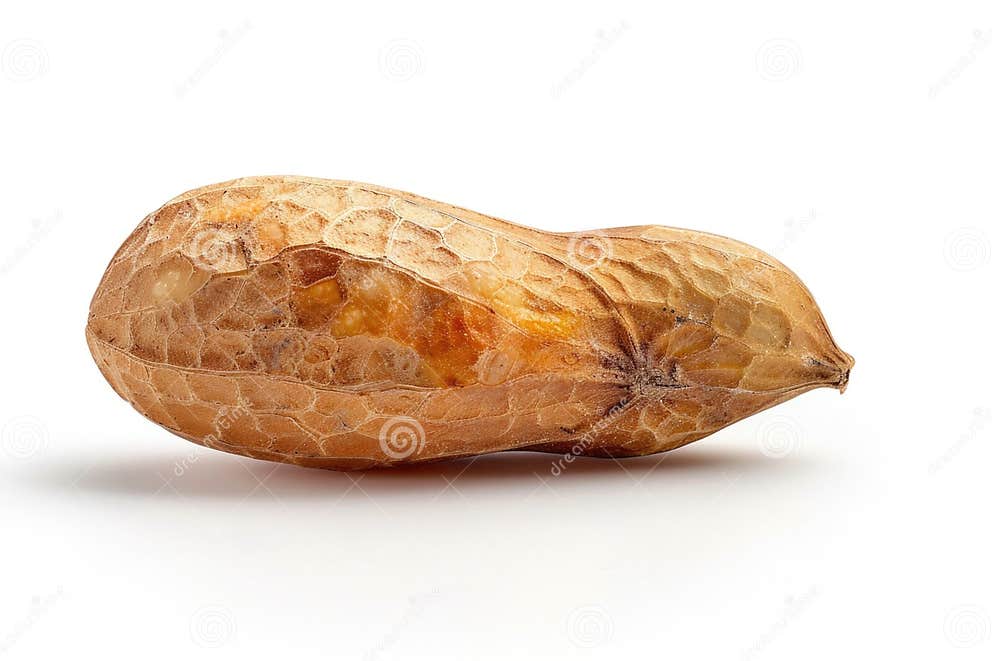 A Single Peanut Sitting on a White Surface Stock Image - Image of ...