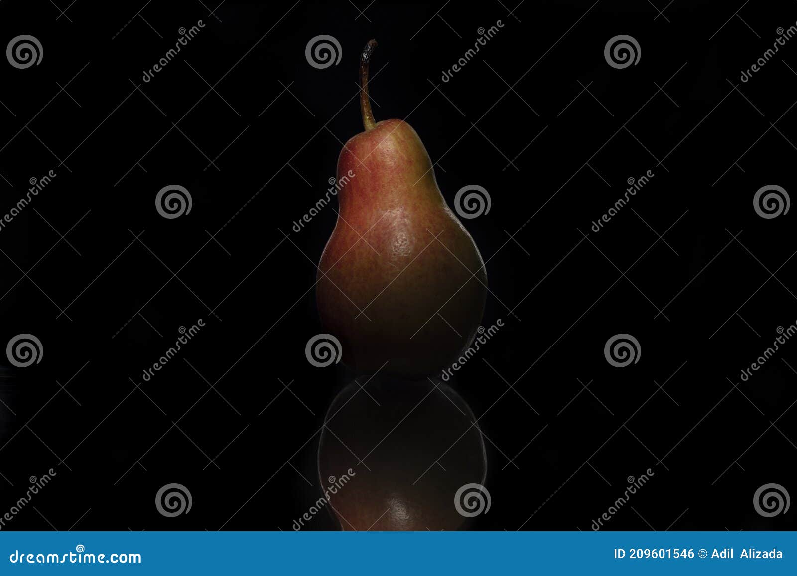 Single Pear on Black Background Stock Photo - Image of pear, dessert ...