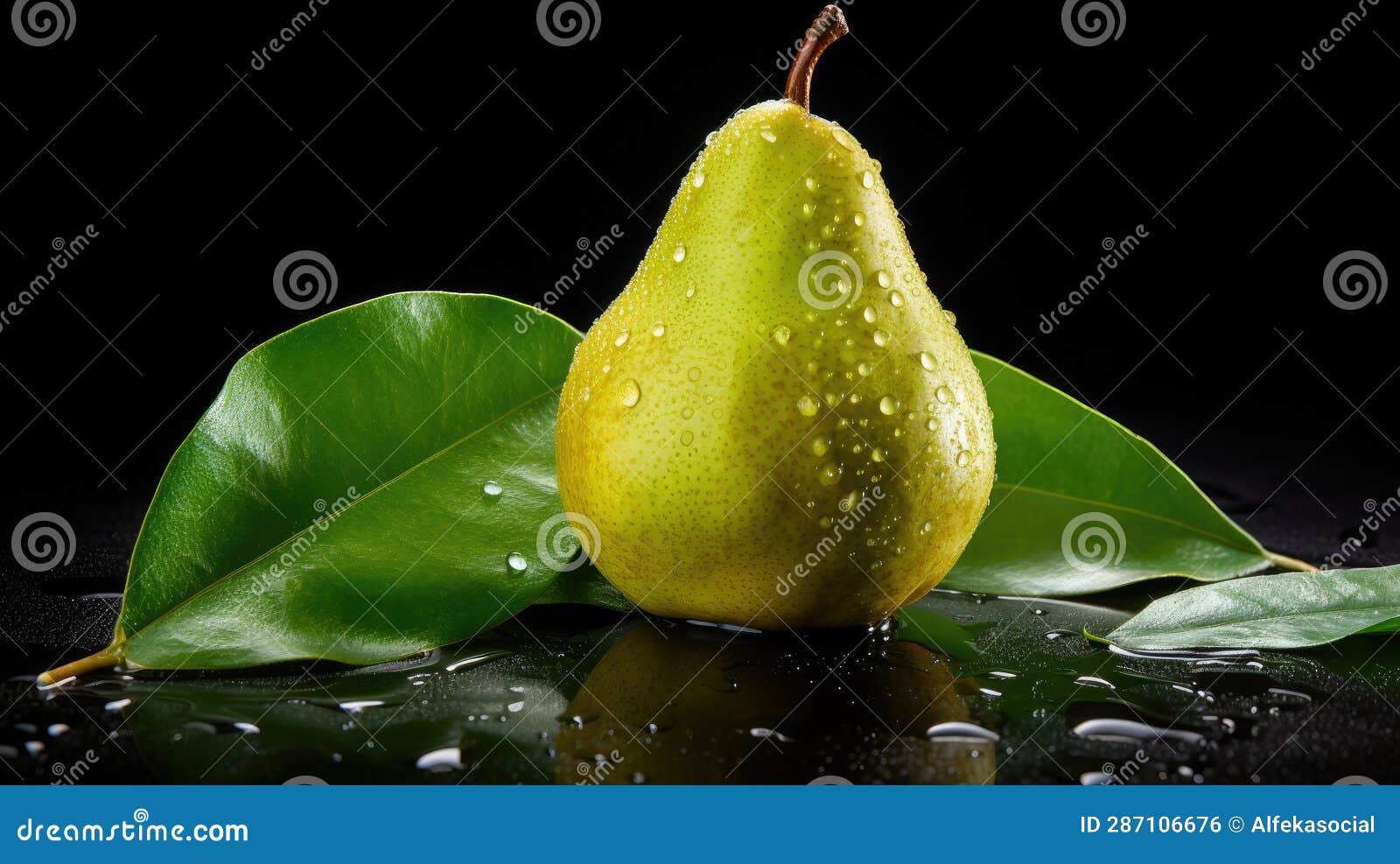 Single Pear fruit stock illustration. Illustration of plate - 287106676