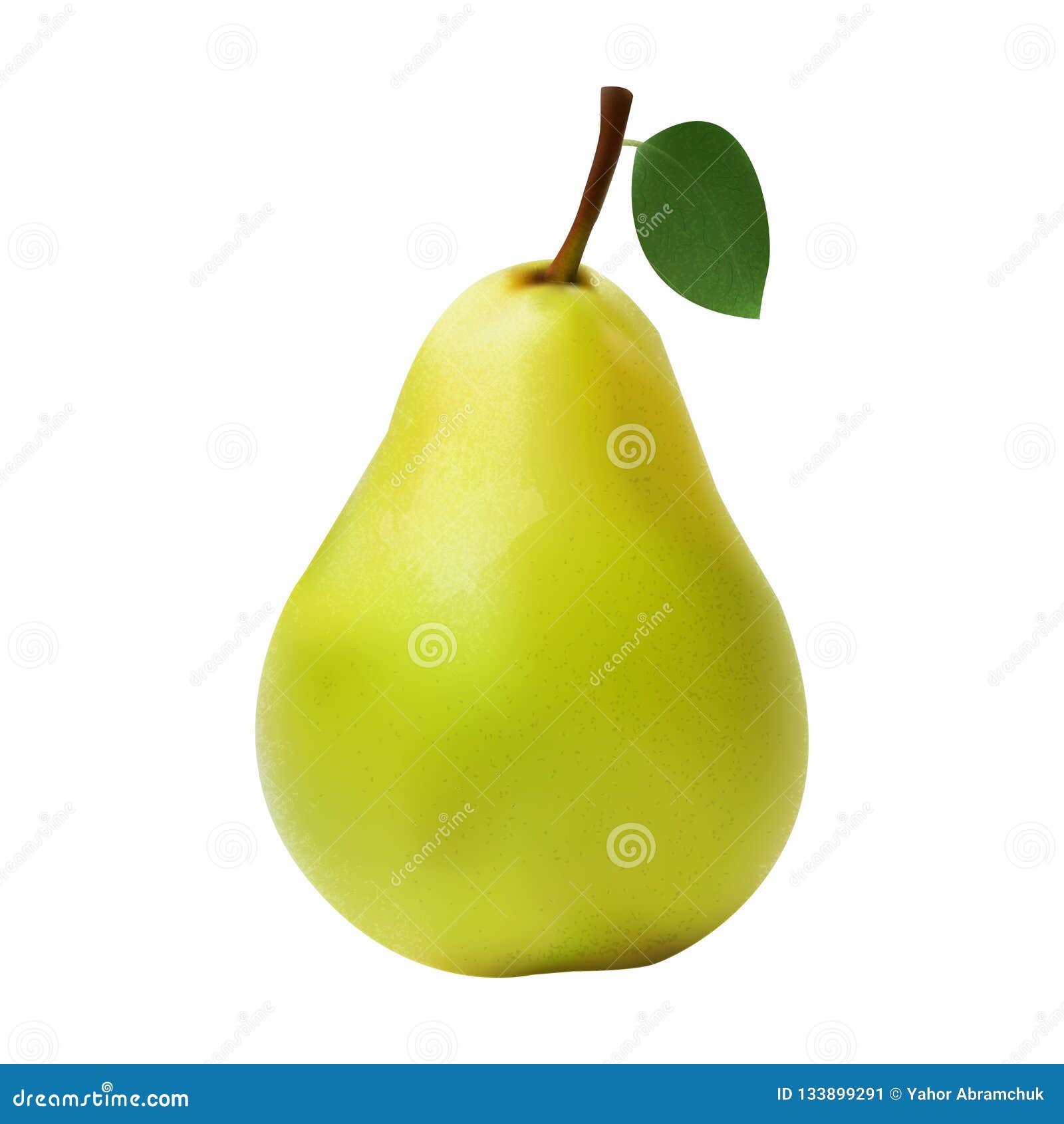 Single Pear Isolated, Vector Graphics, | CartoonDealer.com #133899291