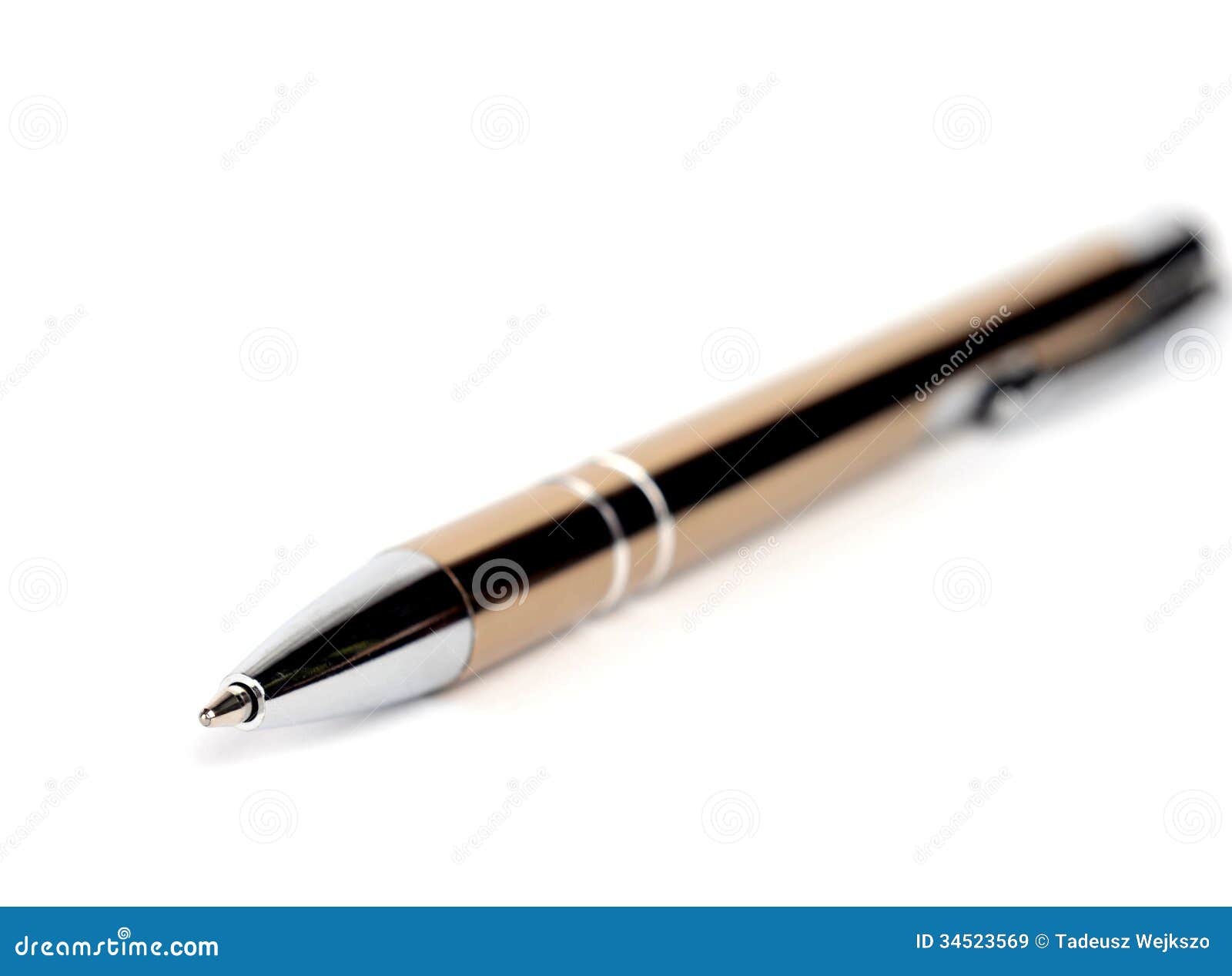 Single Pen Isolated on White Stock Image - Image of agreement, metal ...