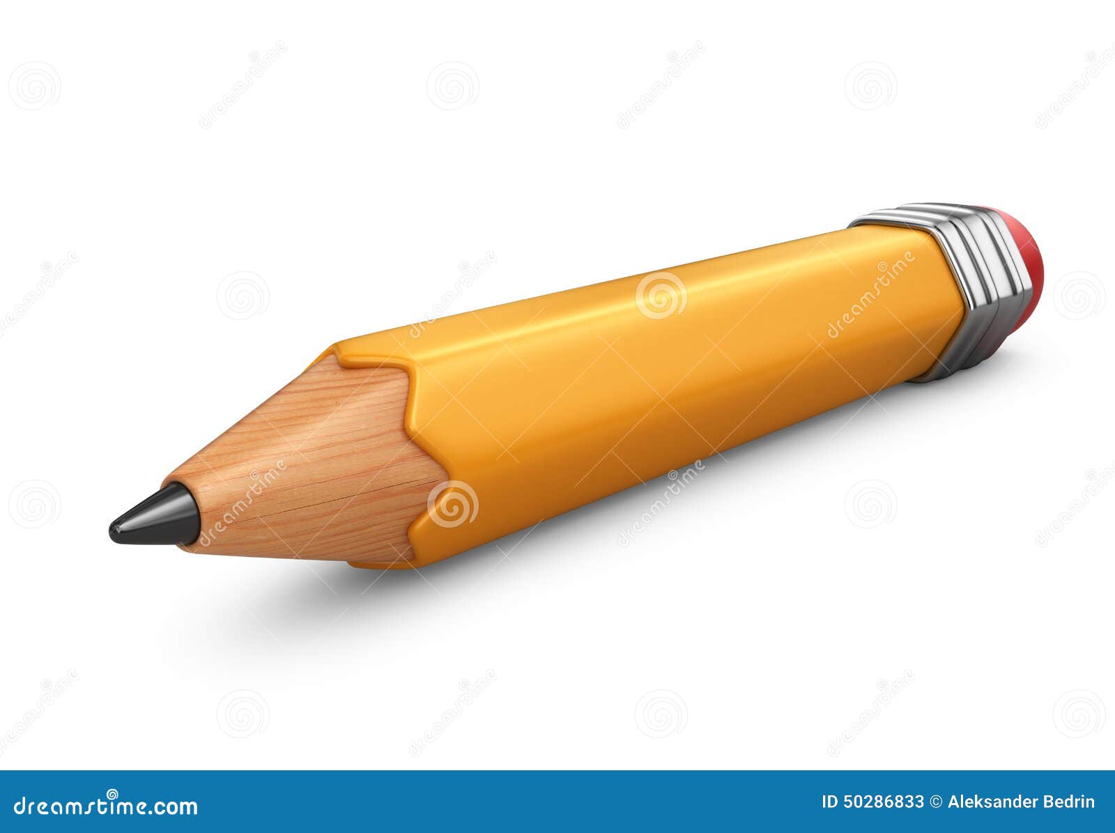 Single pencil. 3D icon stock illustration. Illustration of orange ...