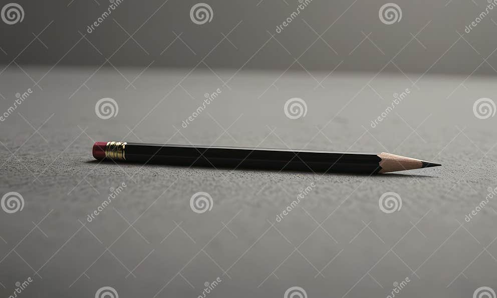 A Single Pencil is Laying on a Table. Stock Illustration - Illustration ...