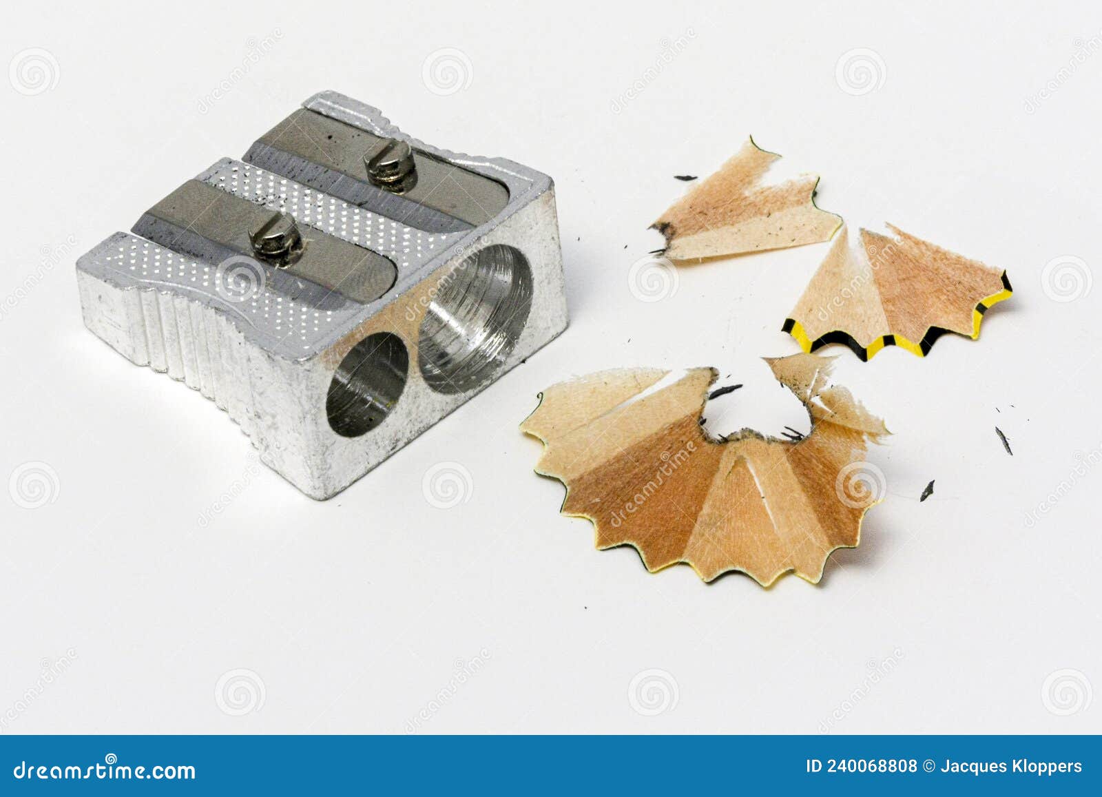 Single Pencil Sharpener Isolated on a White Background Stock Photo ...