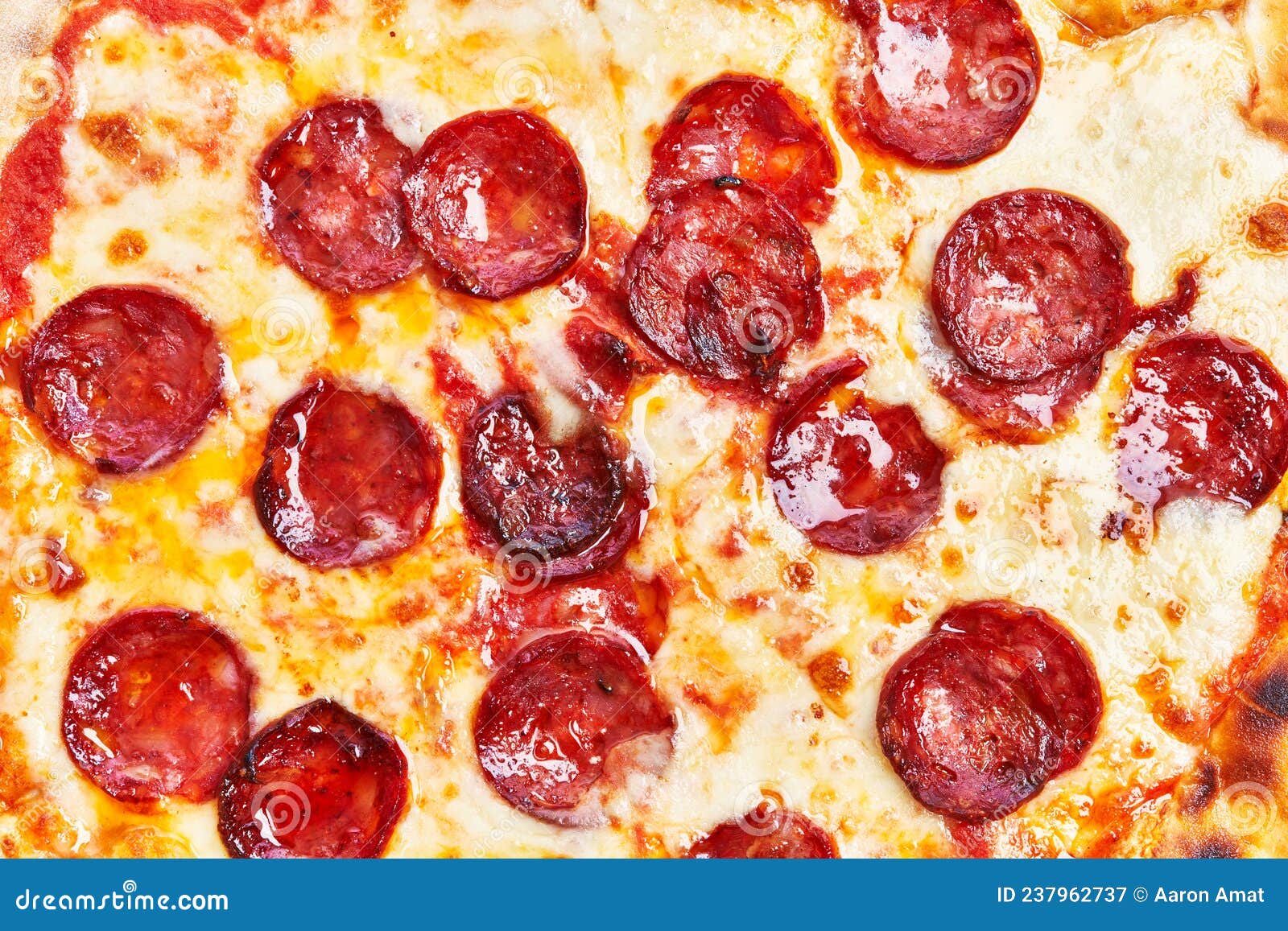 Single Pepperoni Italian Pizza Texture Stock Image - Image of pasta ...