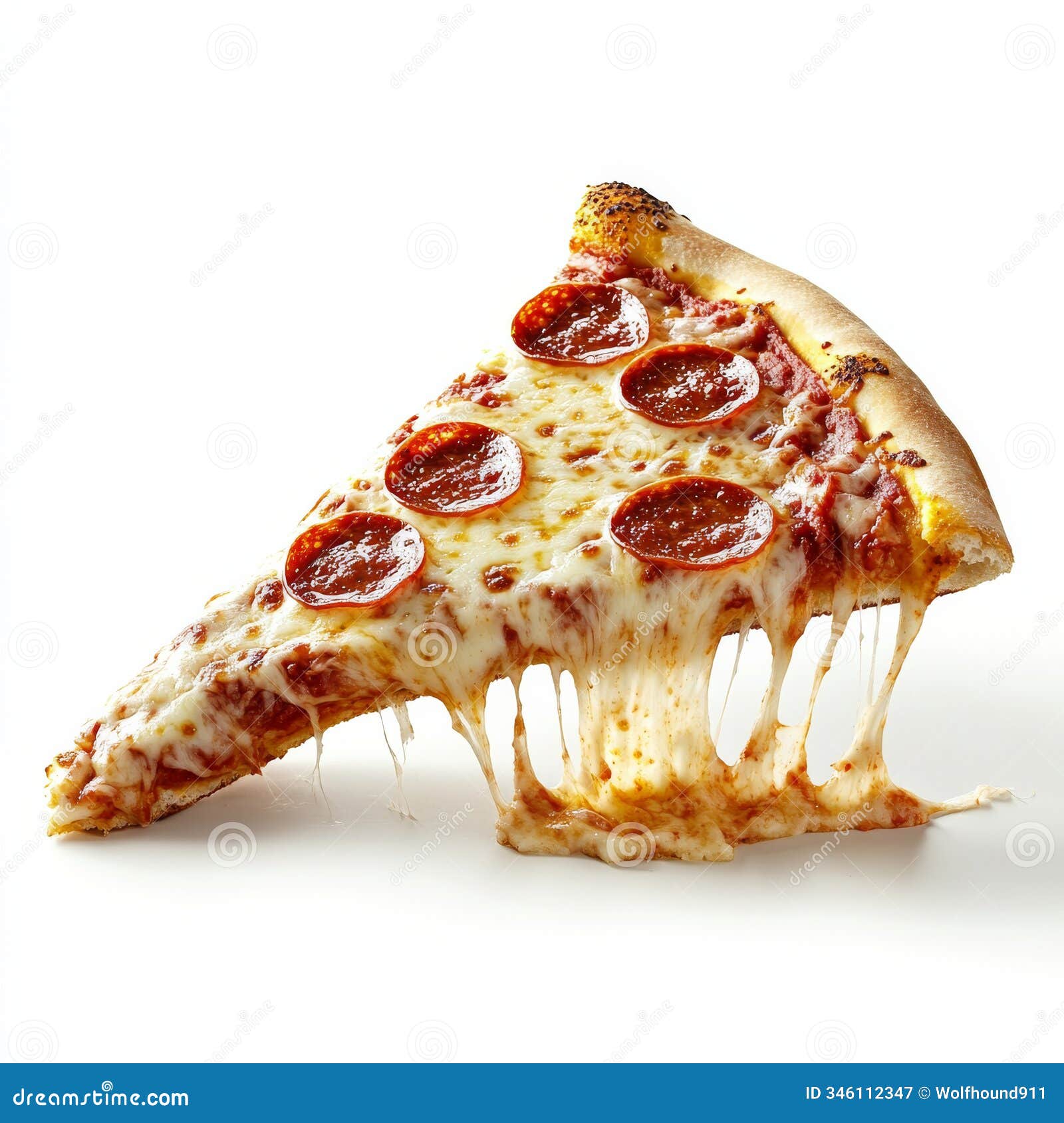 Pepperoni Pizza Slice Corner Border Over A White Marble Banner ...