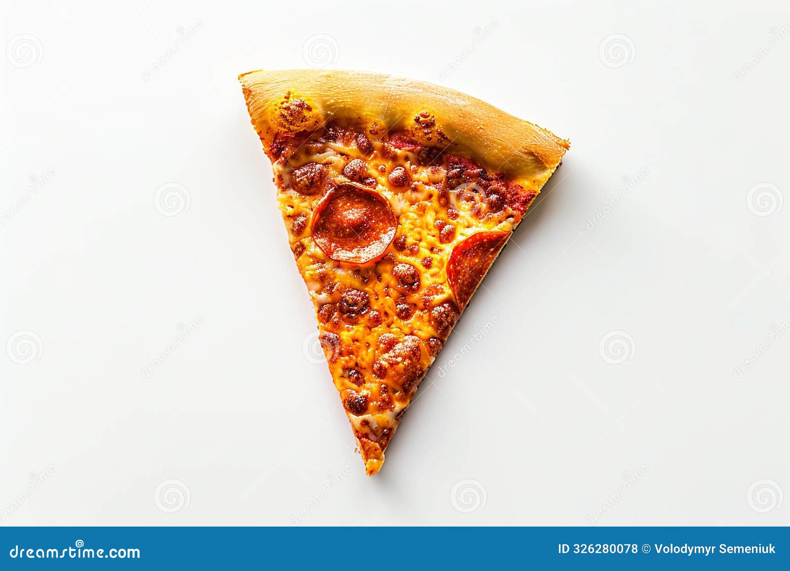 Single Pepperoni Pizza Slice on White Background Stock Illustration ...