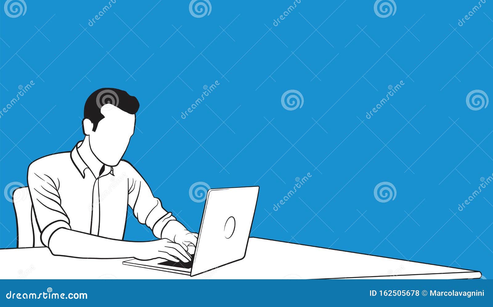 Single Person Using Notebook Stock Vector - Illustration of design ...