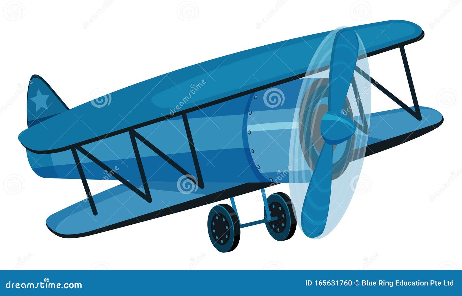 Single Picture of Blue Airplane Stock Illustration - Illustration of ...