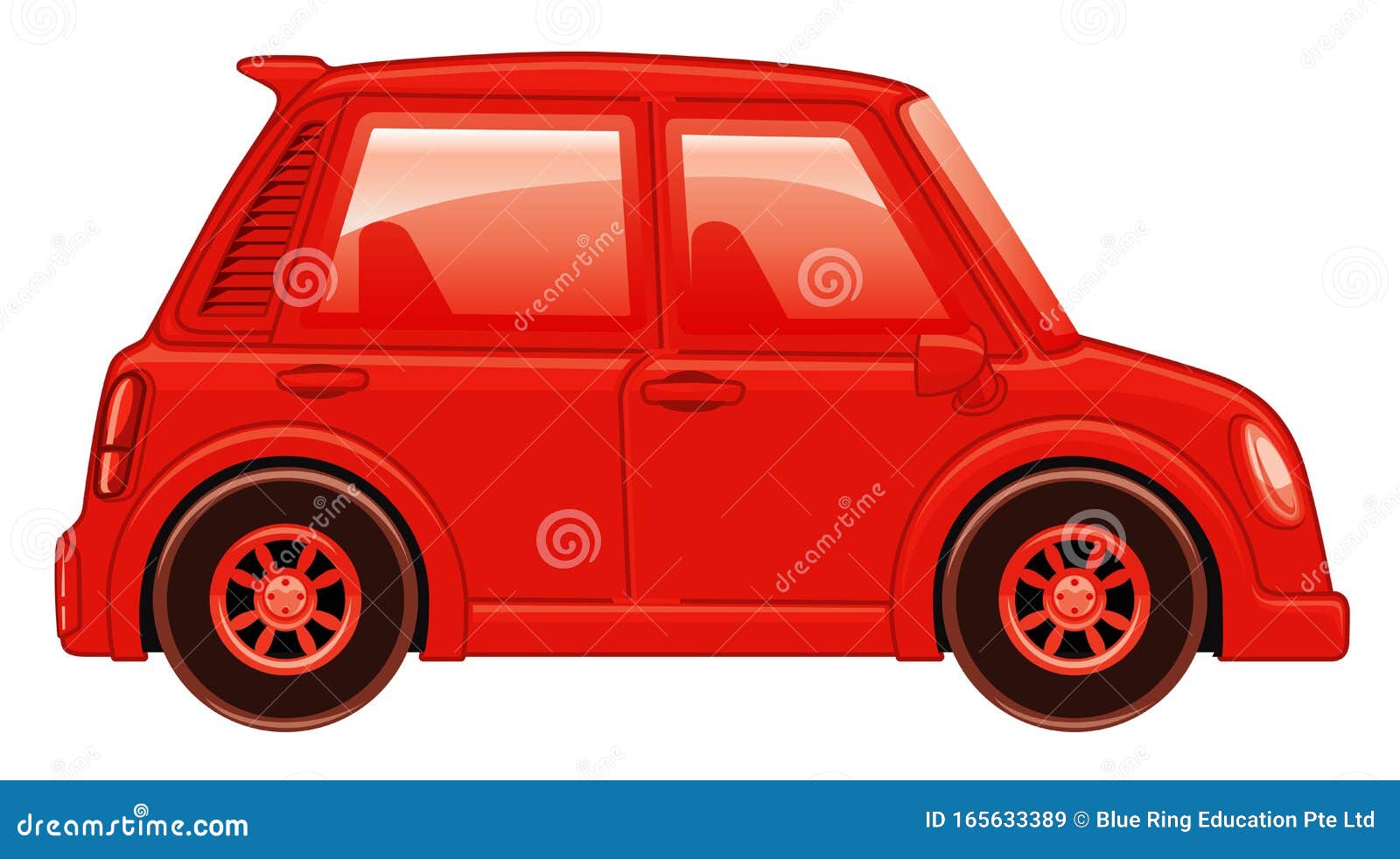 Single Picture of Car in Red Color Stock Illustration - Illustration of ...
