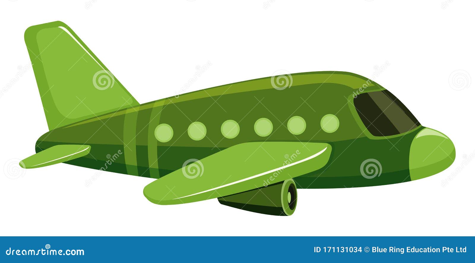 Single Picture of Green Jet Plane Stock Illustration - Illustration of ...