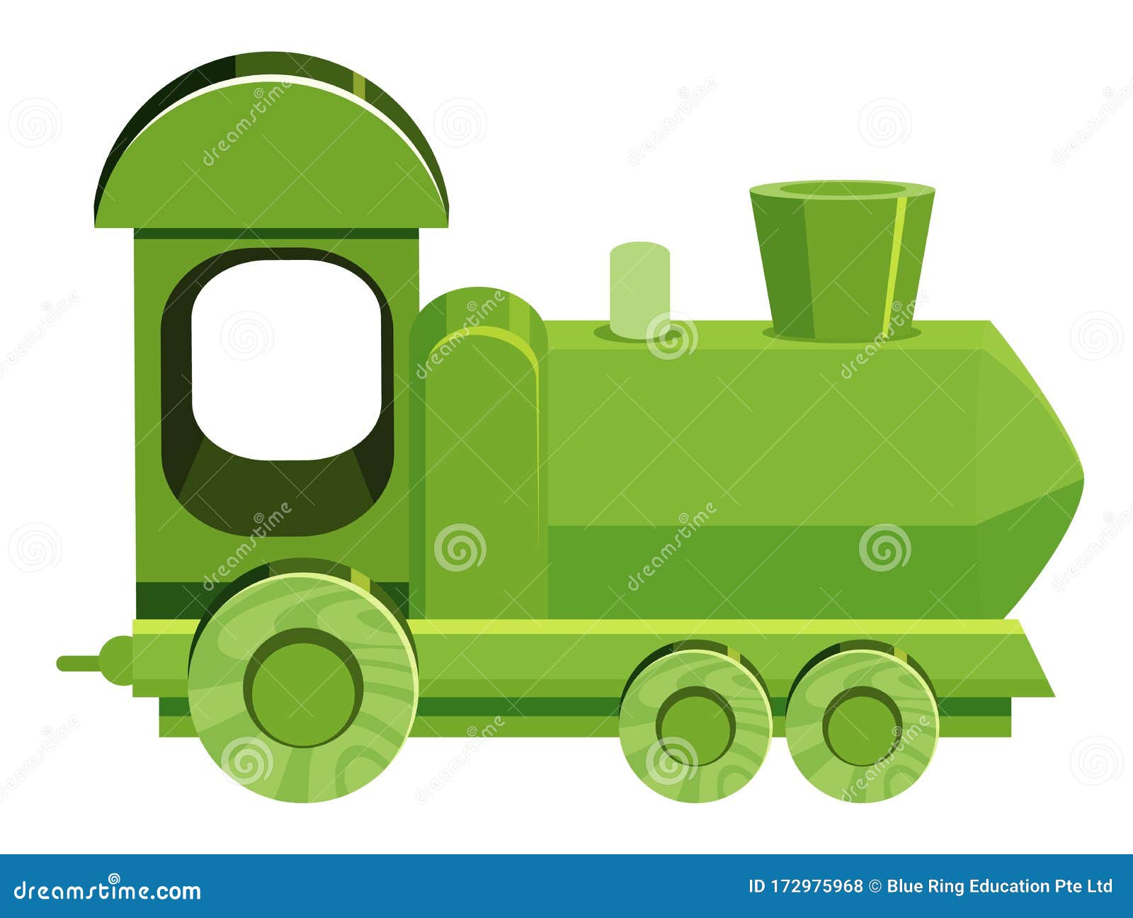 Single Picture of Green Train on White Background Stock Vector ...
