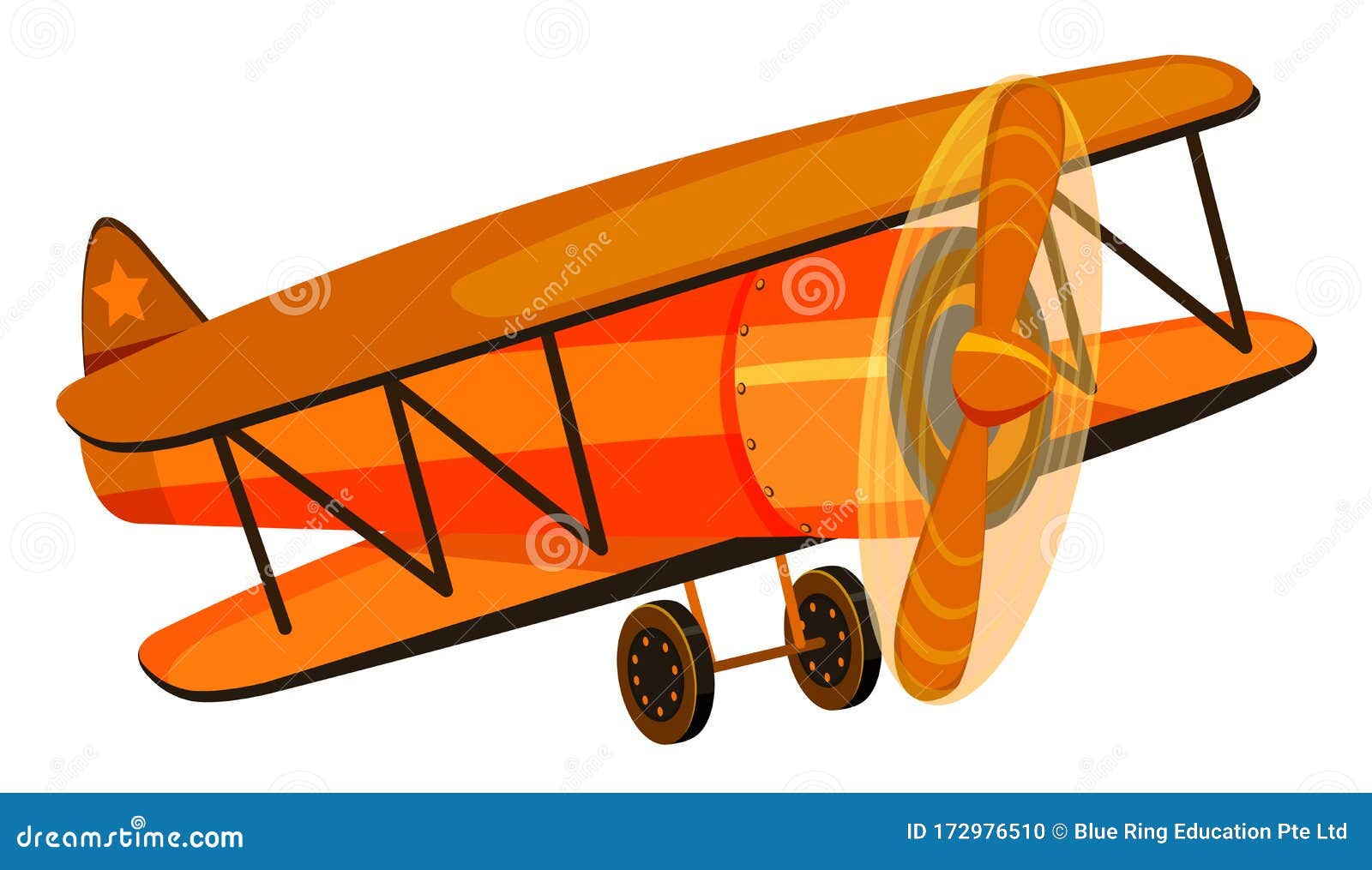 Single Picture of Orange Airplane Stock Vector - Illustration of single ...