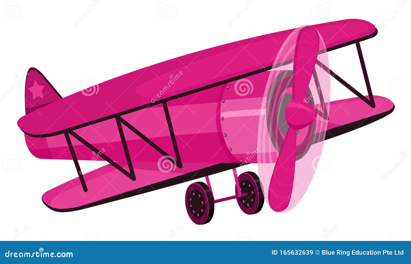 Single Picture of Pink Airplane Stock Illustration - Illustration of ...