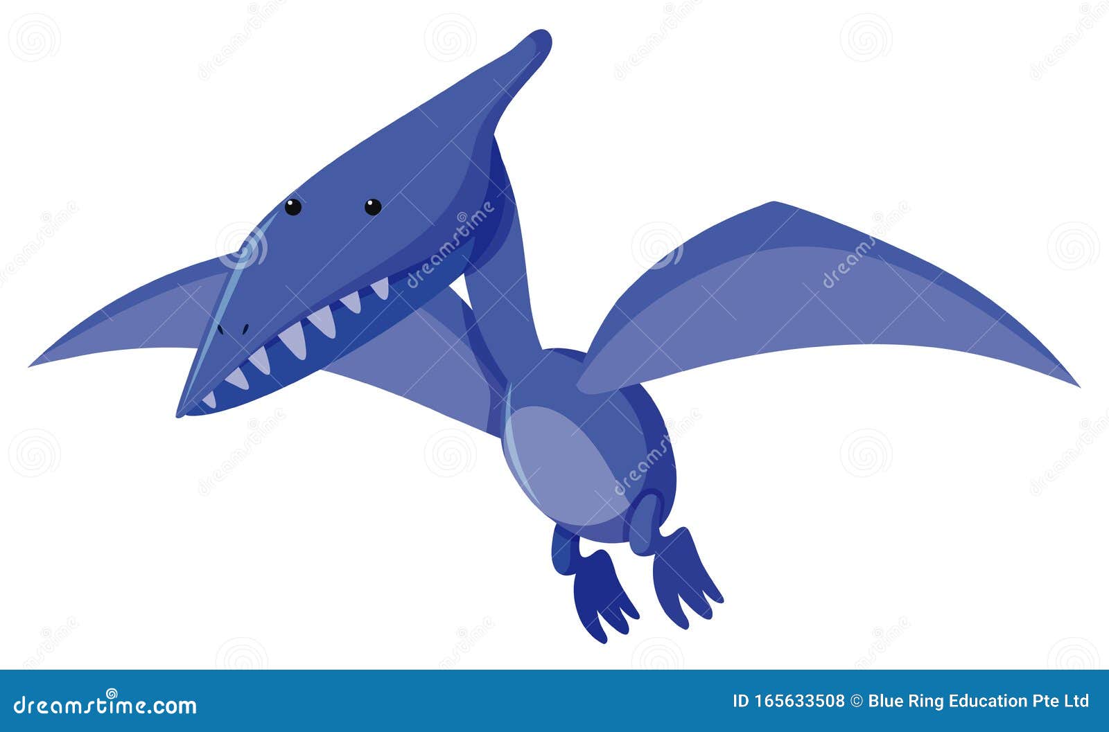 Single Picture of Pteranodon in Blue Color Stock Illustration ...