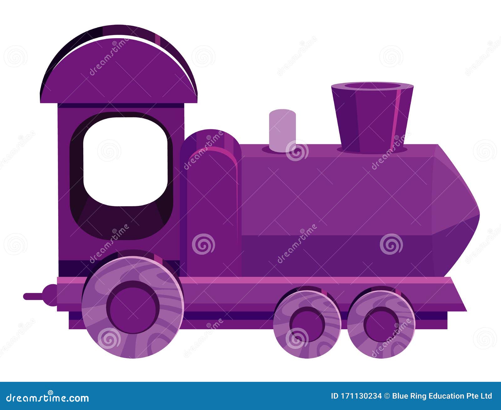 Purple Train In Rich Tonal Palette: 3d Image With Toy-like Proportions ...