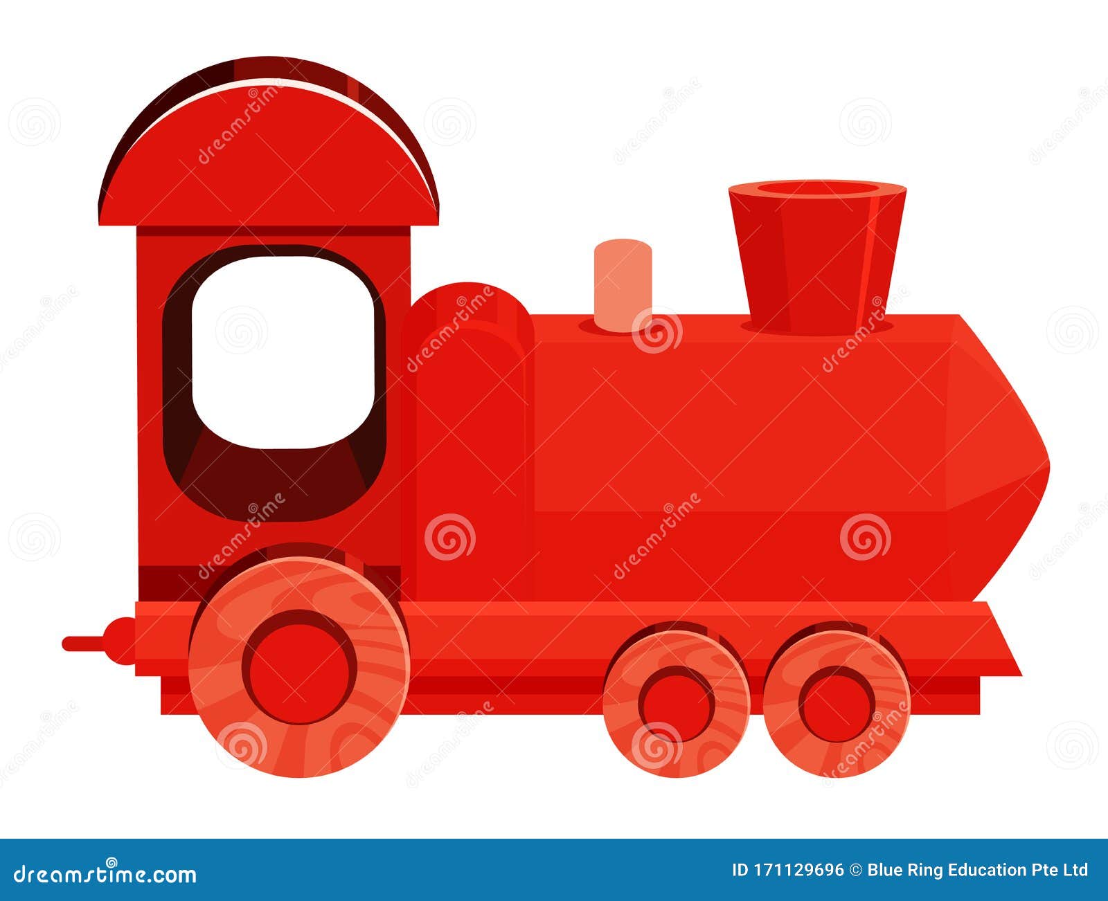 Single Picture of Red Train on White Background Stock Illustration ...