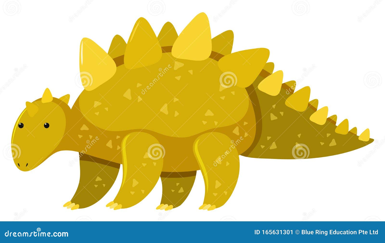 Single Picture of Stegosaurus in Yellow Stock Illustration ...
