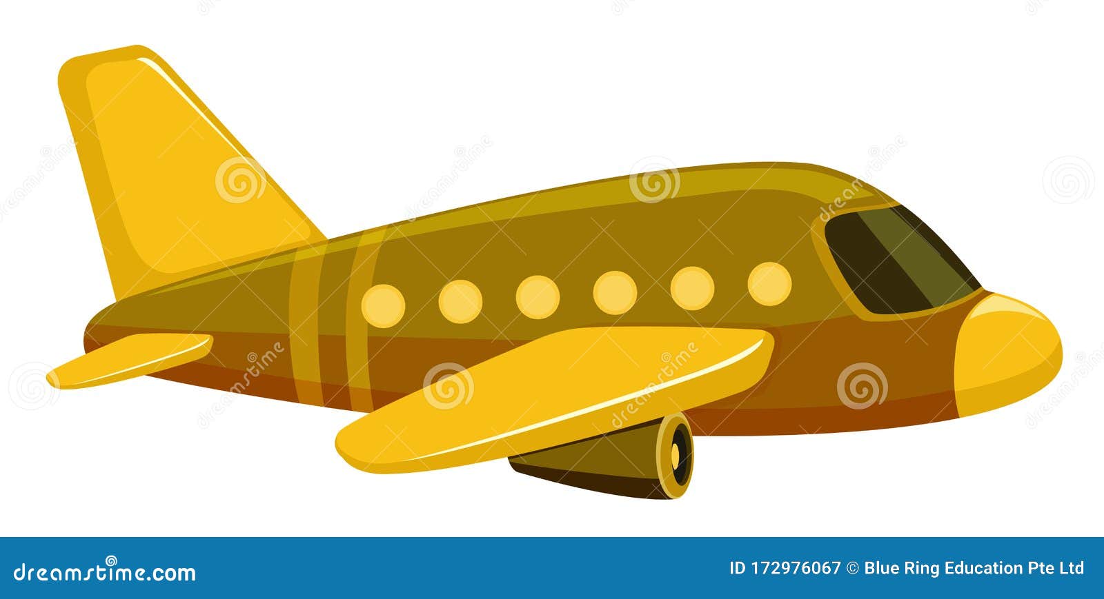Single Picture of Yellow Jet Plane Stock Vector - Illustration of ...