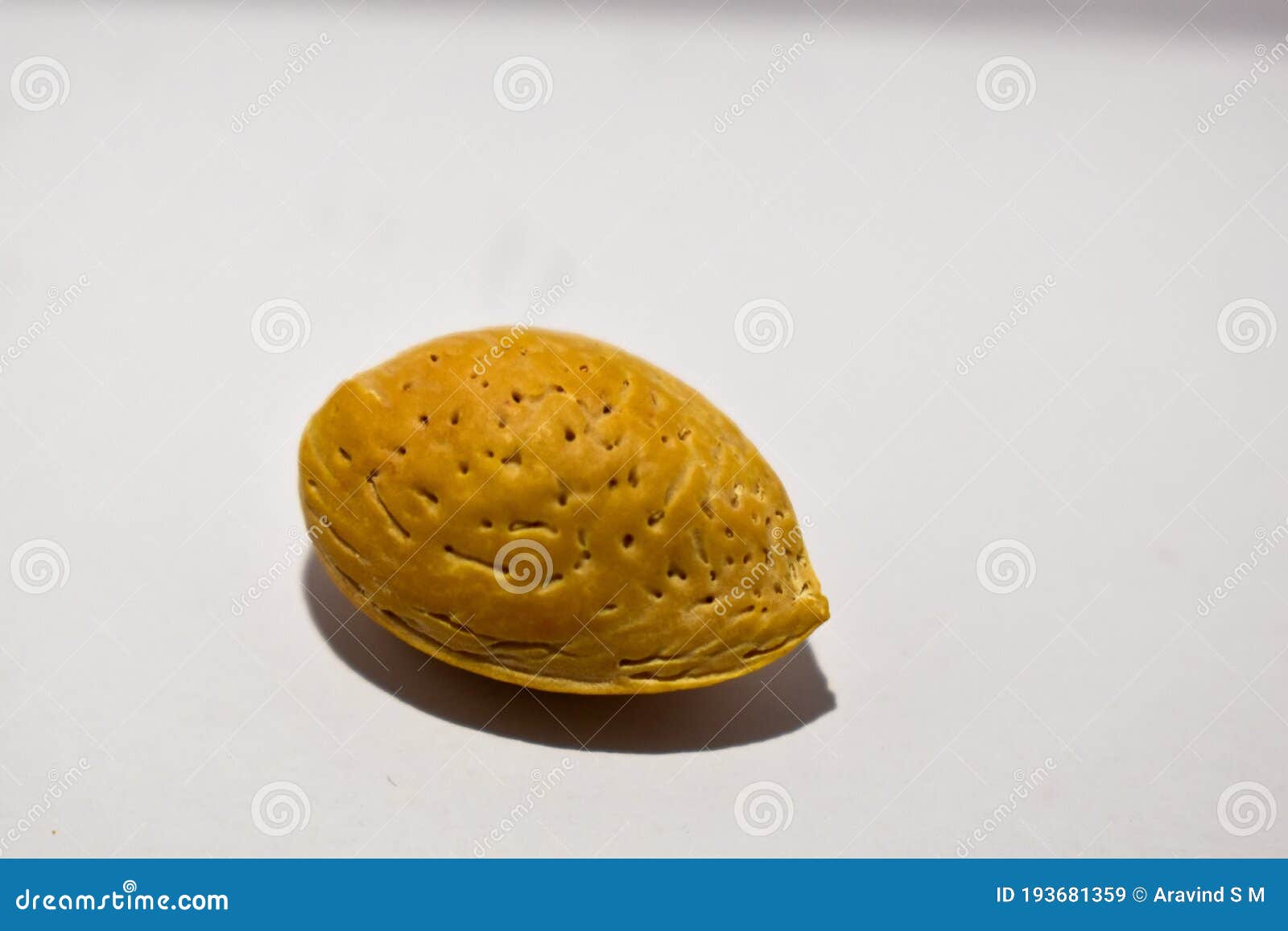 A Single Piece of Almond with White Background Stock Image - Image of ...